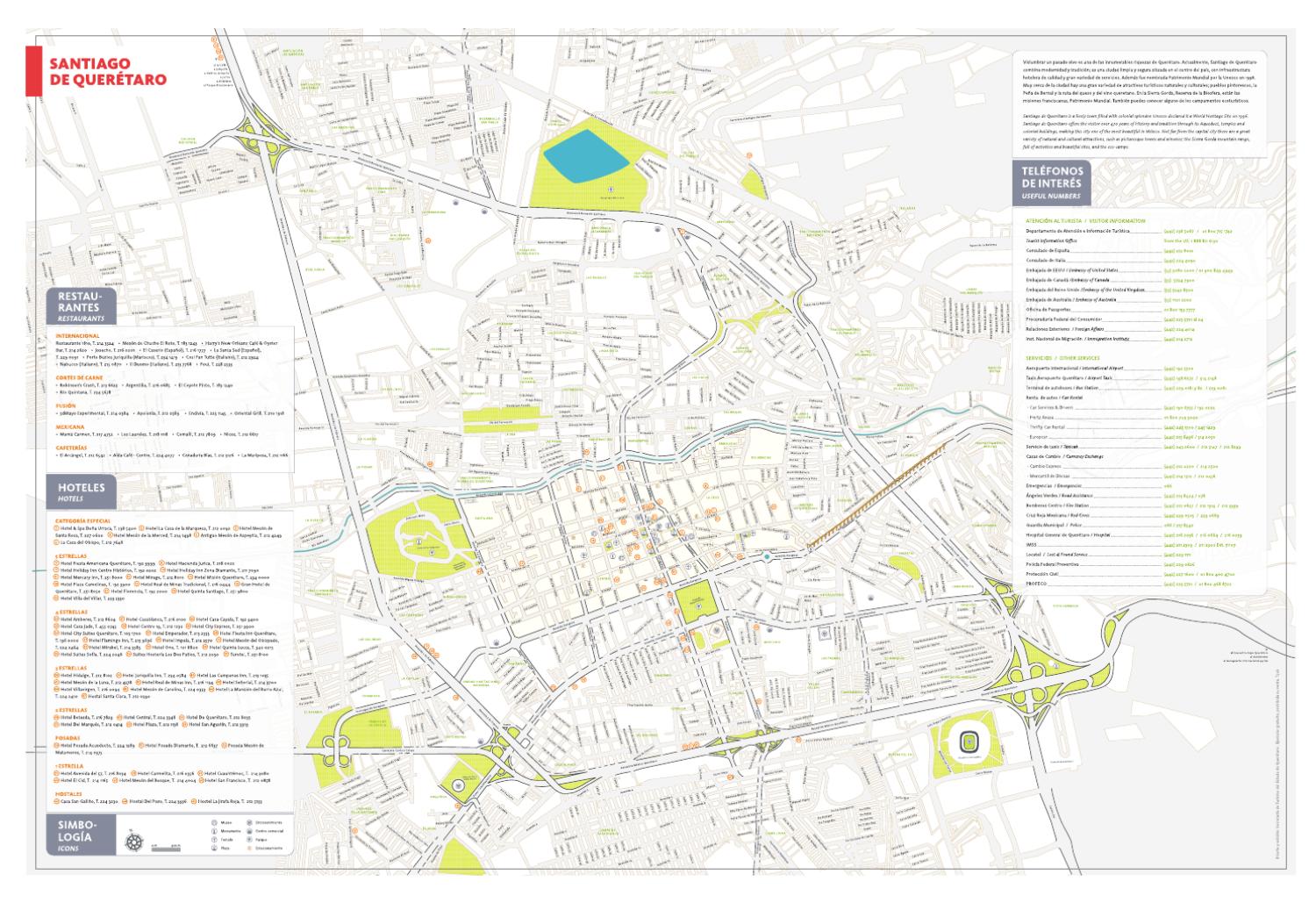 Mapa de la ciudad de Queretaro by Secretaría de Turismo de Querétaro ...