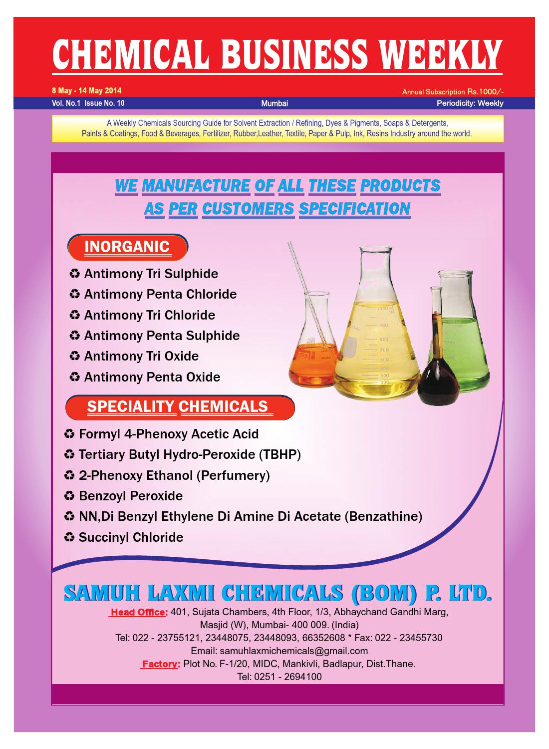 Chemical Business Weekly 8th May - 14th May 2014 by The Mazada Pharma ...