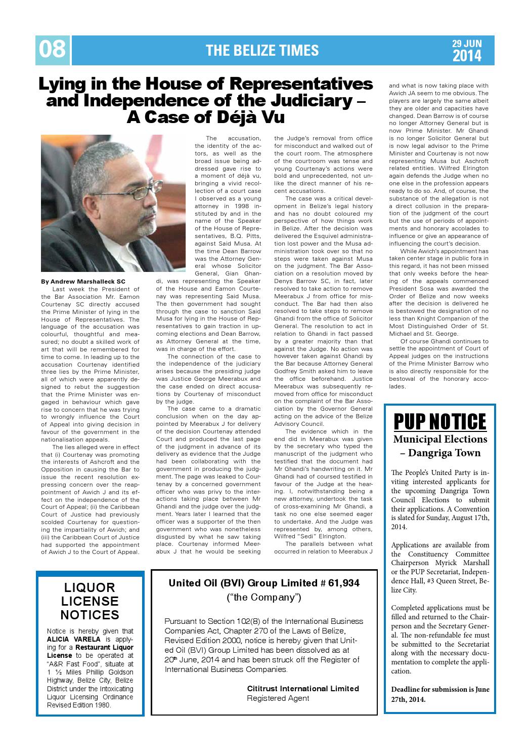 Belize Times June 29, 2014 by Belize Times Press (page 8) - issuu