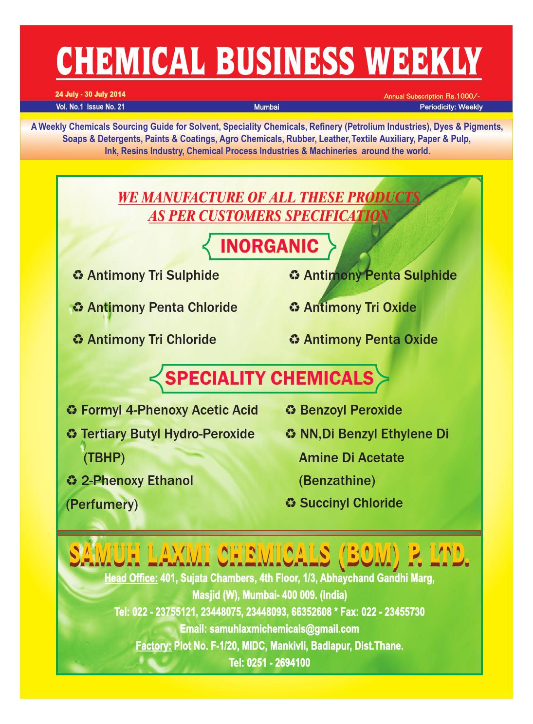 Chemical Business Weekly 24th July - 30th July 2014 by The Mazada ...