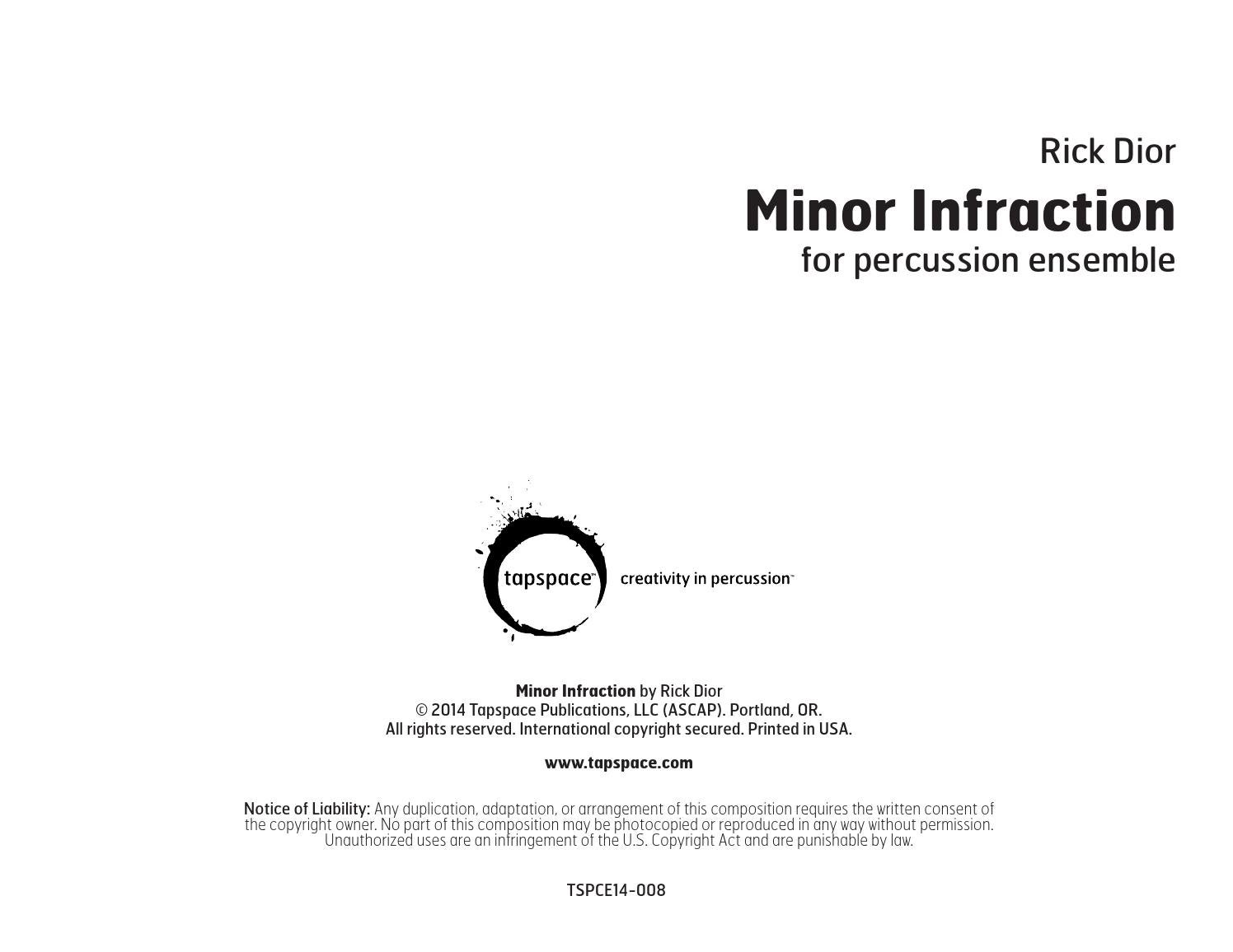 Minor Infraction SAMPLE by Tapspace - issuu