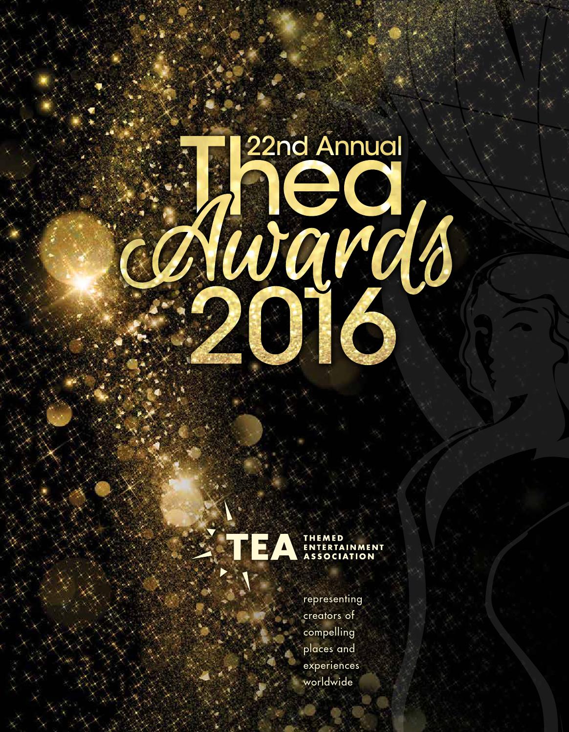 2016 TEA Thea Awards Program by Themed Entertainment Association (page 1) - issuu