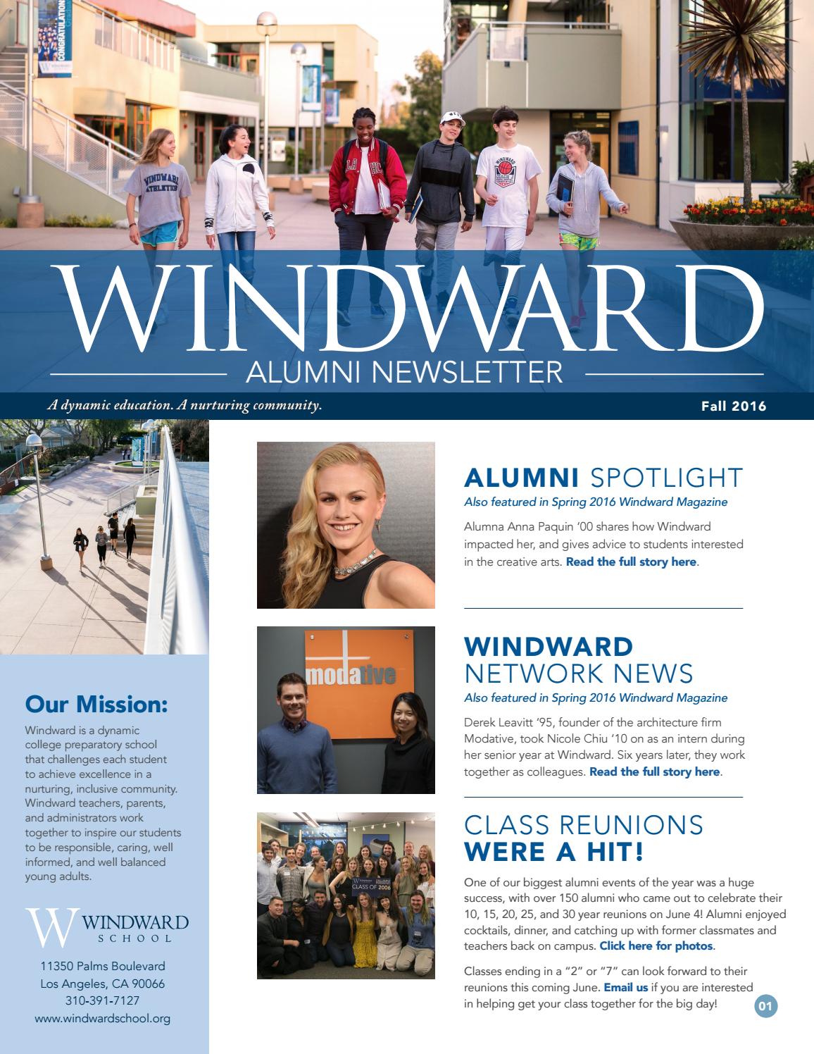 Fall Alumni Newsletter by Windward School (page 1) - issuu